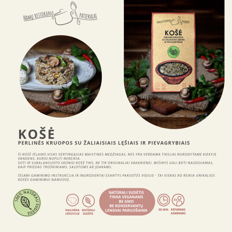Namų restorano patiekalai - išskirtiniai augalinės kilmės produktai